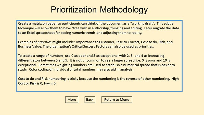 Prioritization Methodology - P2LR
